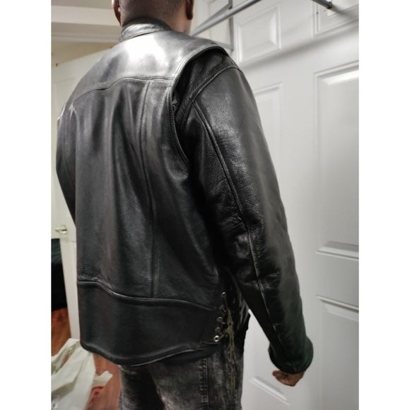 Fmc | Jackets & Coats | Vintage Fmc Mens Leather Snapbutton Collar ...